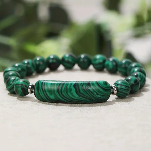 Jewelry | Malachite Beads Stretchable Bracelet Beaded | Poshmark